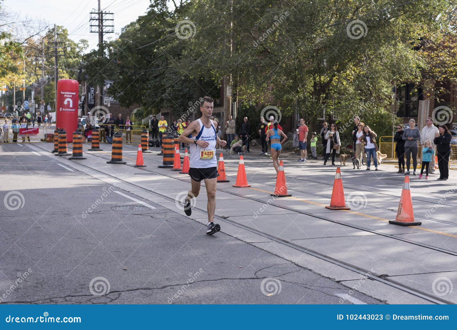 TORONTO, on/CANADA - OCT 22, 2017: Marathon Runner Greg Passing ...