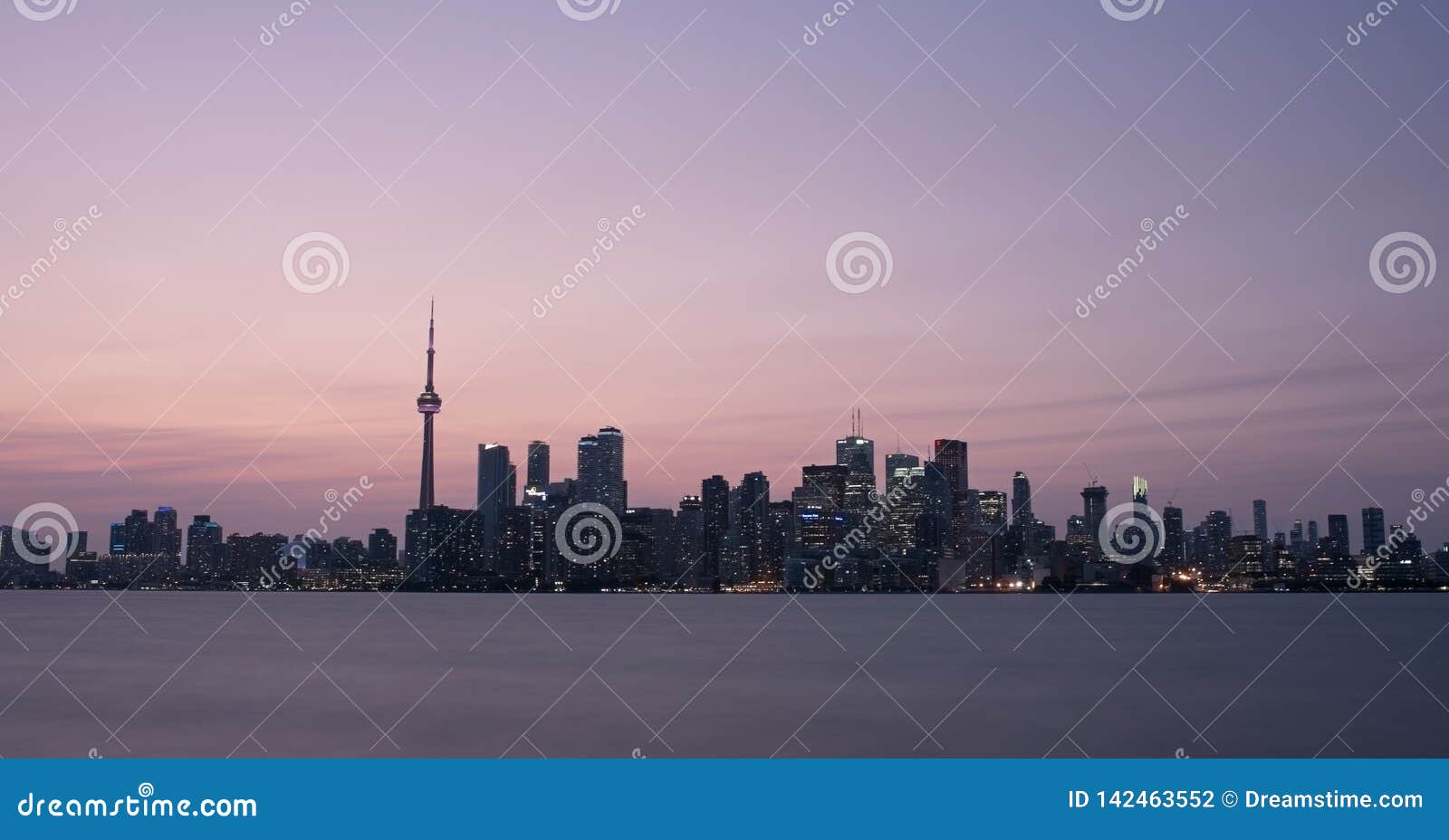 Toronto Canada Sunset Cityscape Panorama Stock Photo - Image of ...