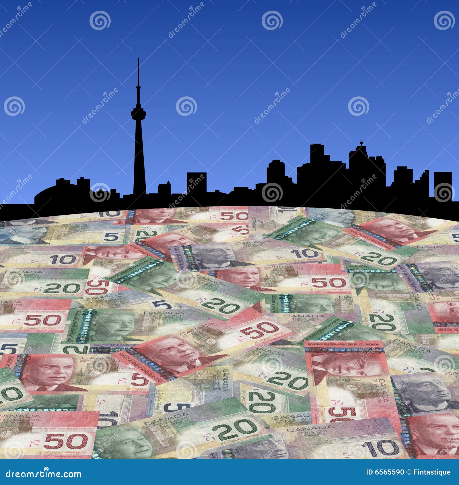 Toronto with Canadian Dollars Stock Illustration - Illustration of ...