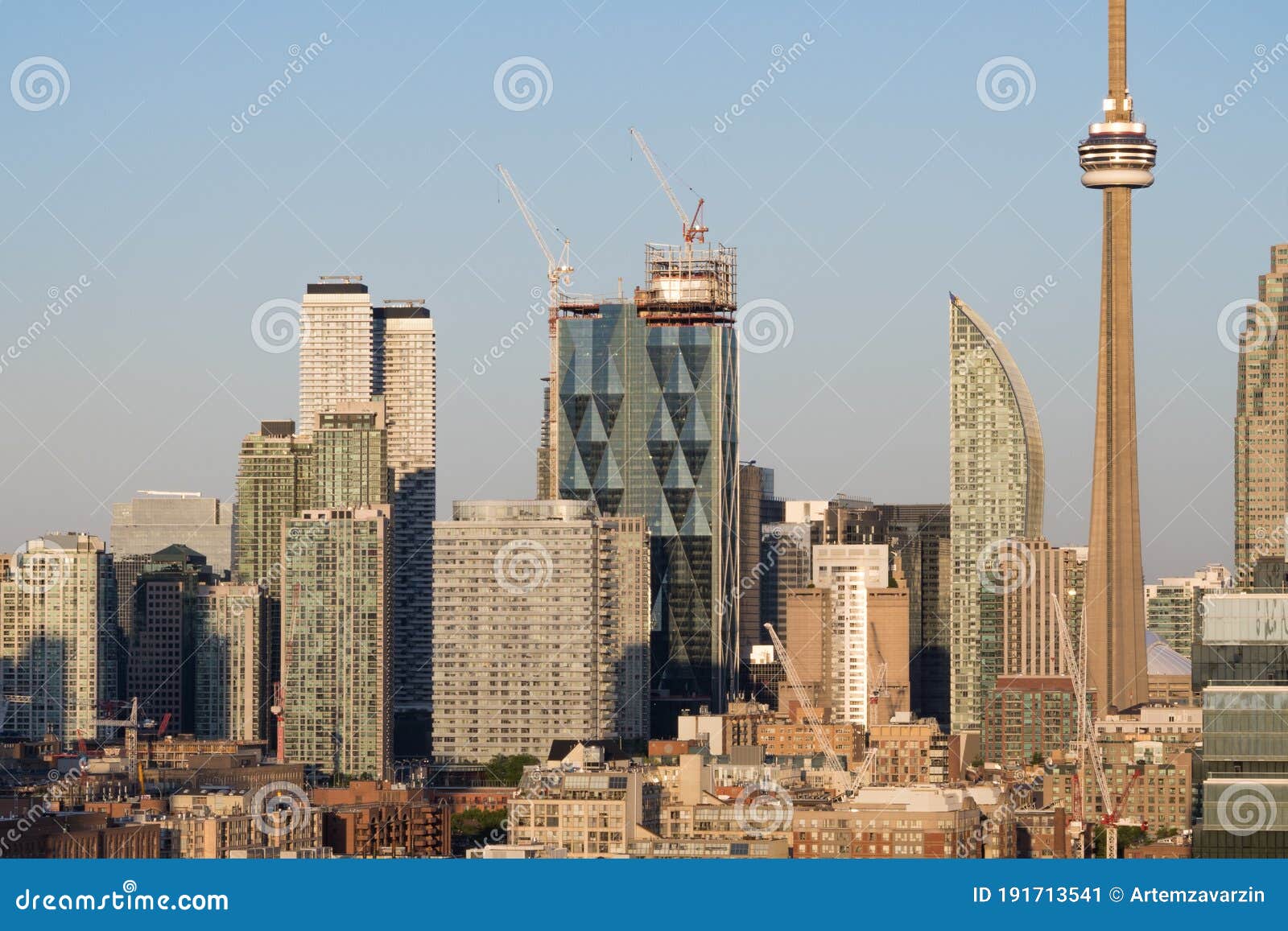Toronto City Center Skyline with Construction Cranes Editorial Photo ...