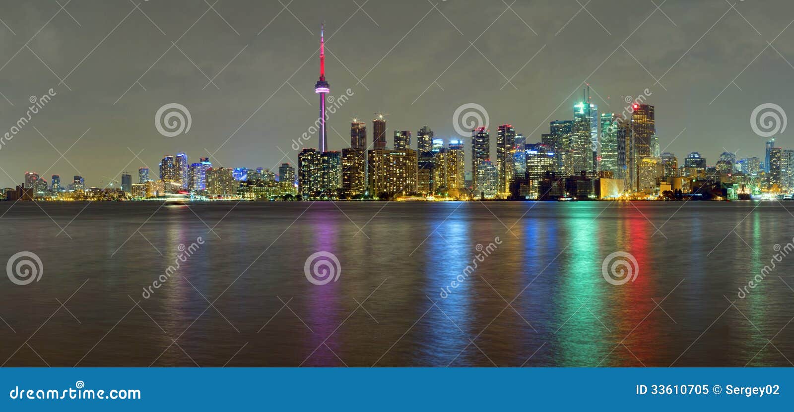 Toronto city at night stock image. Image of downtown - 33610705