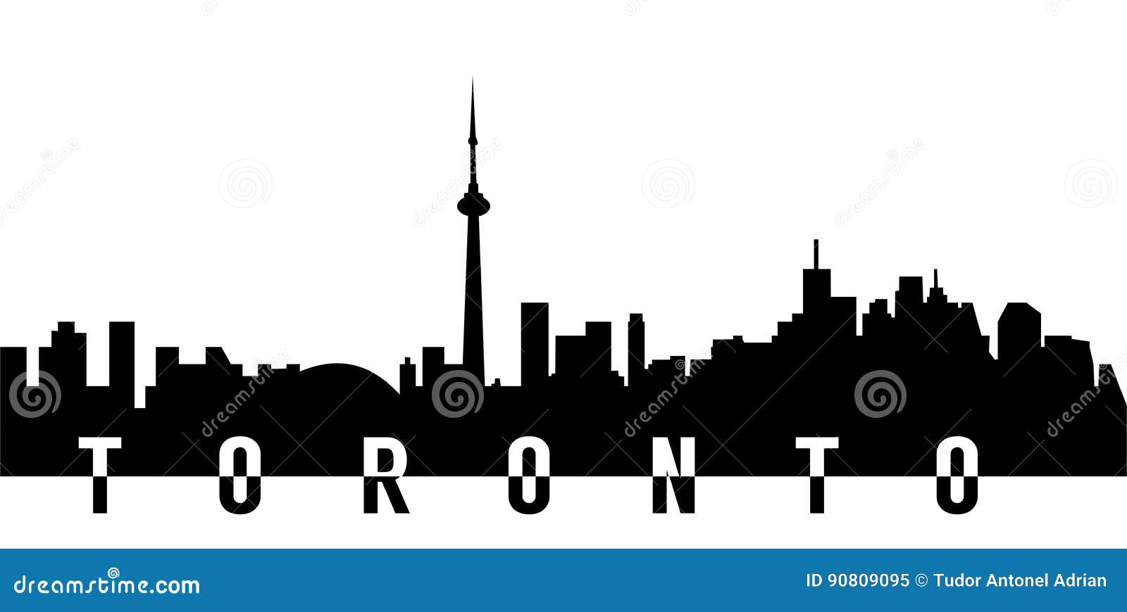 Toronto Skyline Canada Big City Silhouette Vector | CartoonDealer.com ...