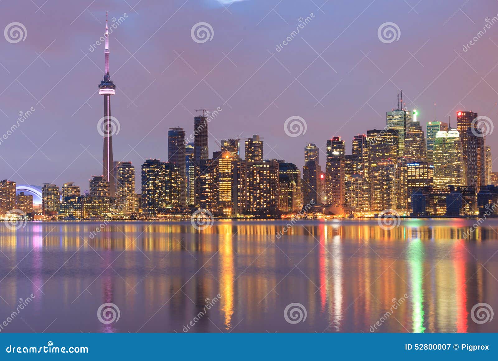 Toronto City Waterfront Skyline at Twilight. Stock Image - Image of ...