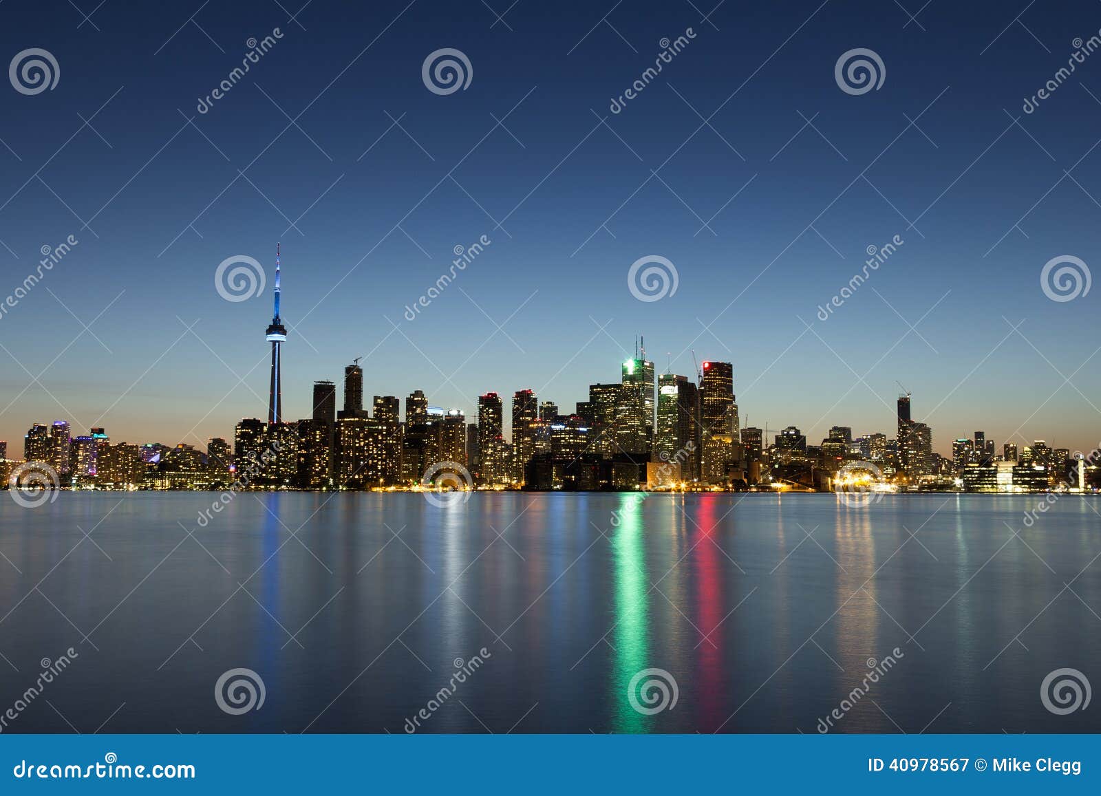 Toronto Cityscape at Dusk stock image. Image of exposure - 40978567