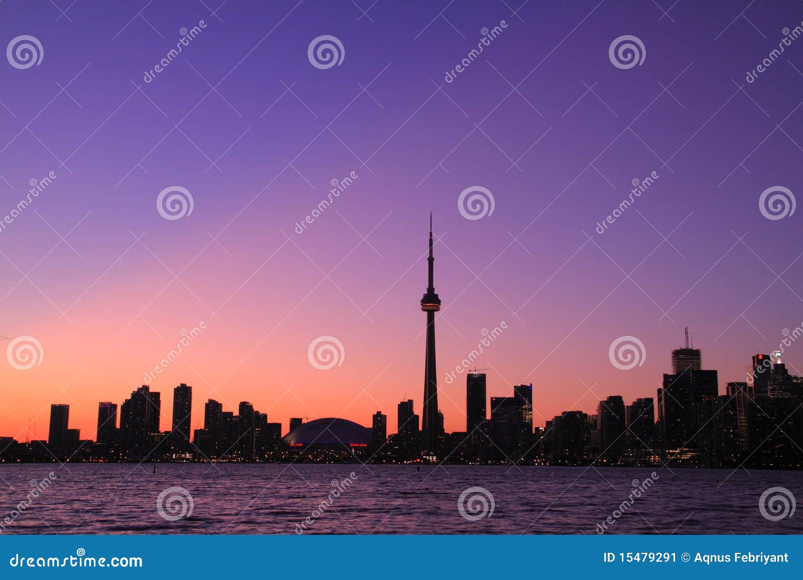 Toronto Cityscape during Sunset Stock Image - Image of ontario, lake ...