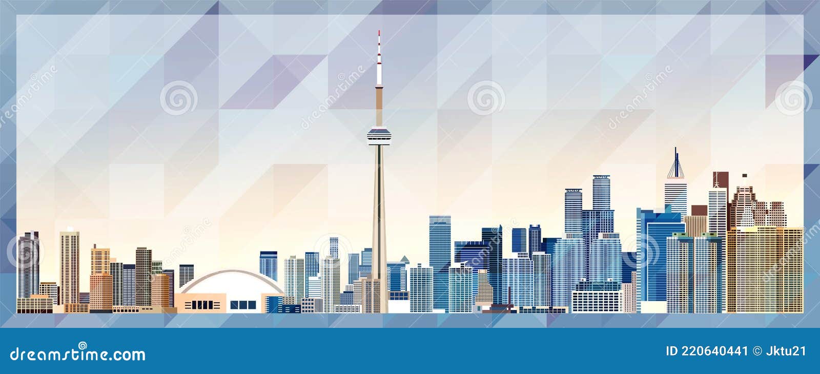 Toronto Skyline Vector Colorful Poster on Beautiful Triangular Texture ...