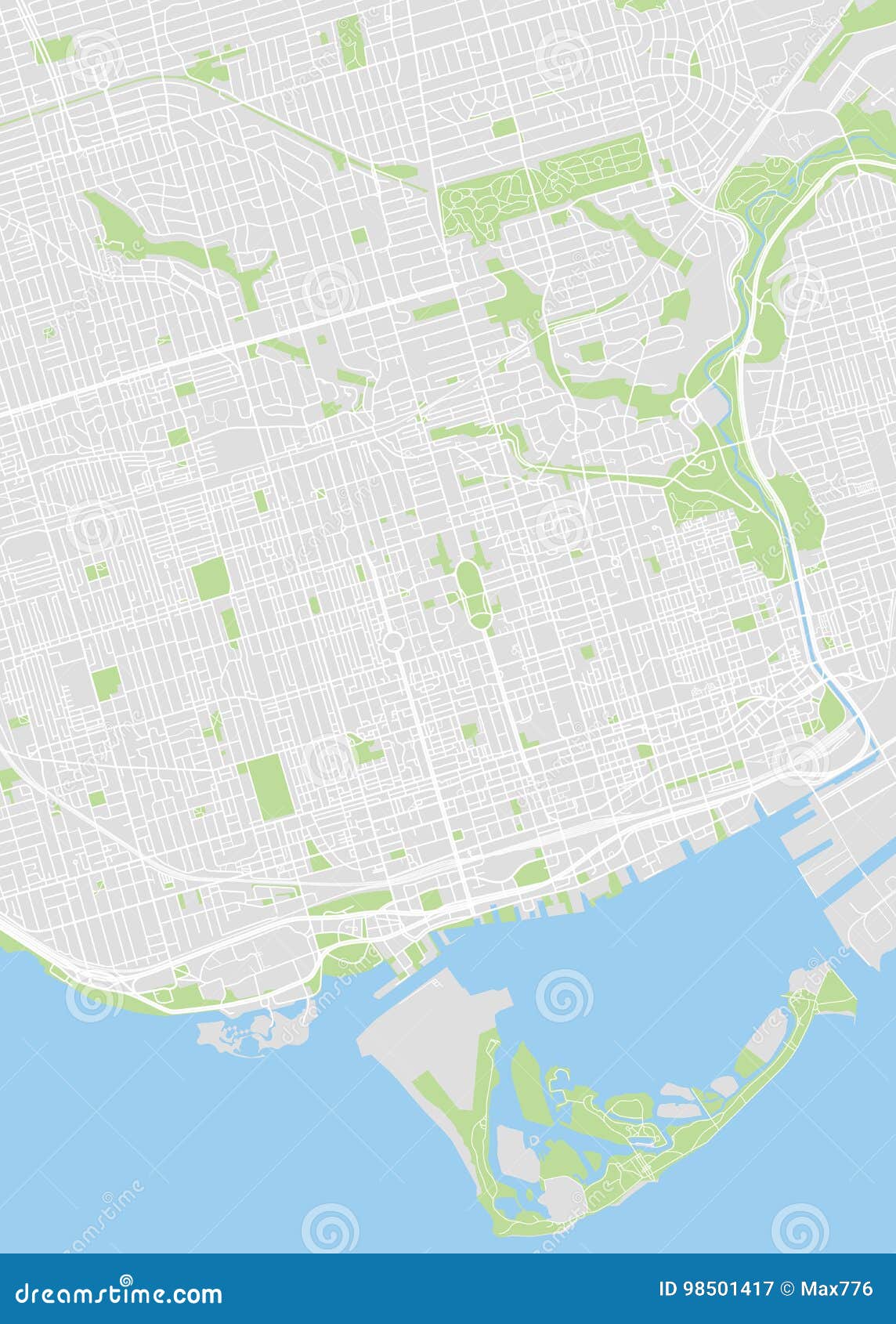 Toronto colored vector map stock vector. Illustration of destination ...