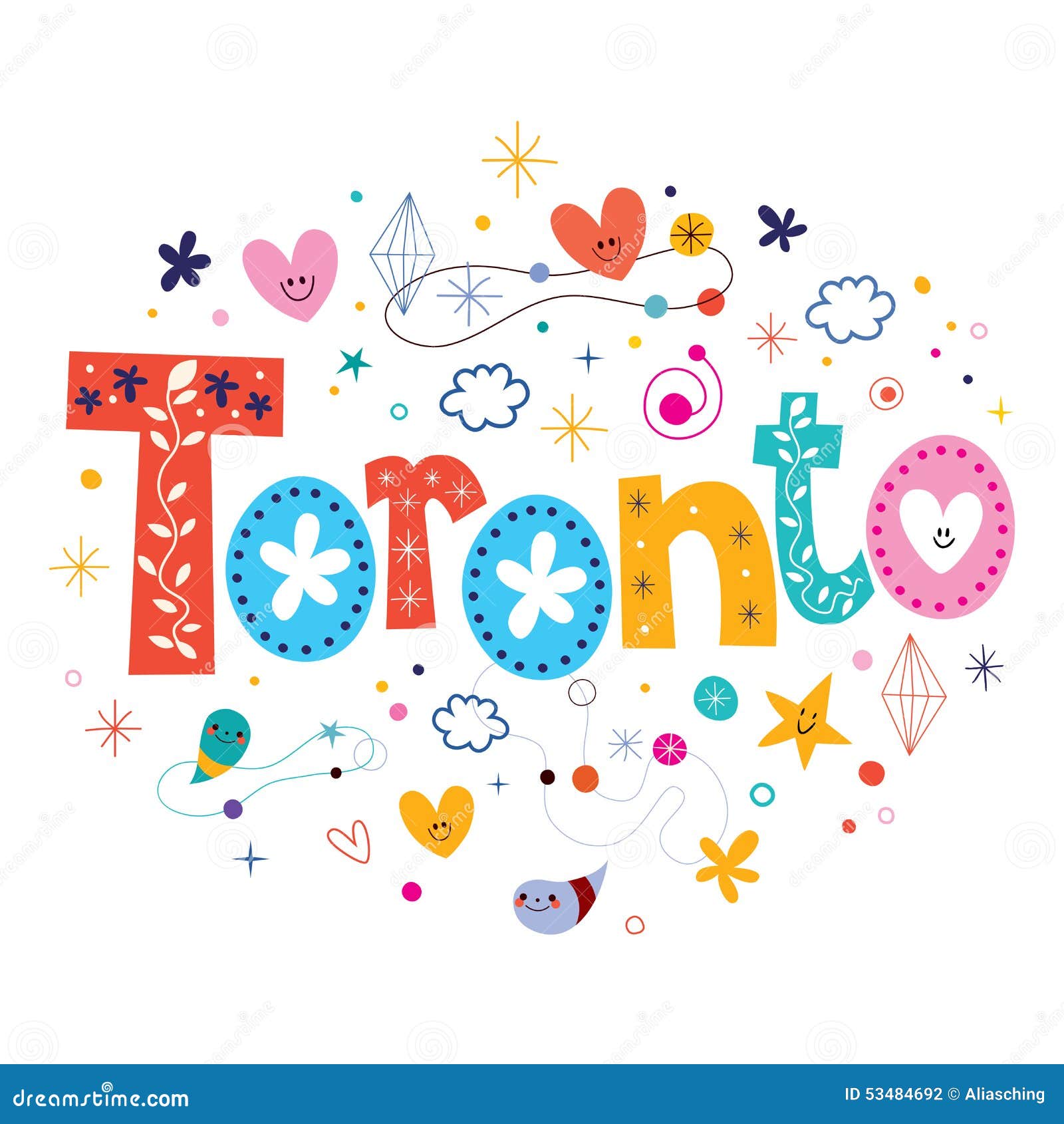 Toronto stock vector. Illustration of heart, canada, decoration - 53484692
