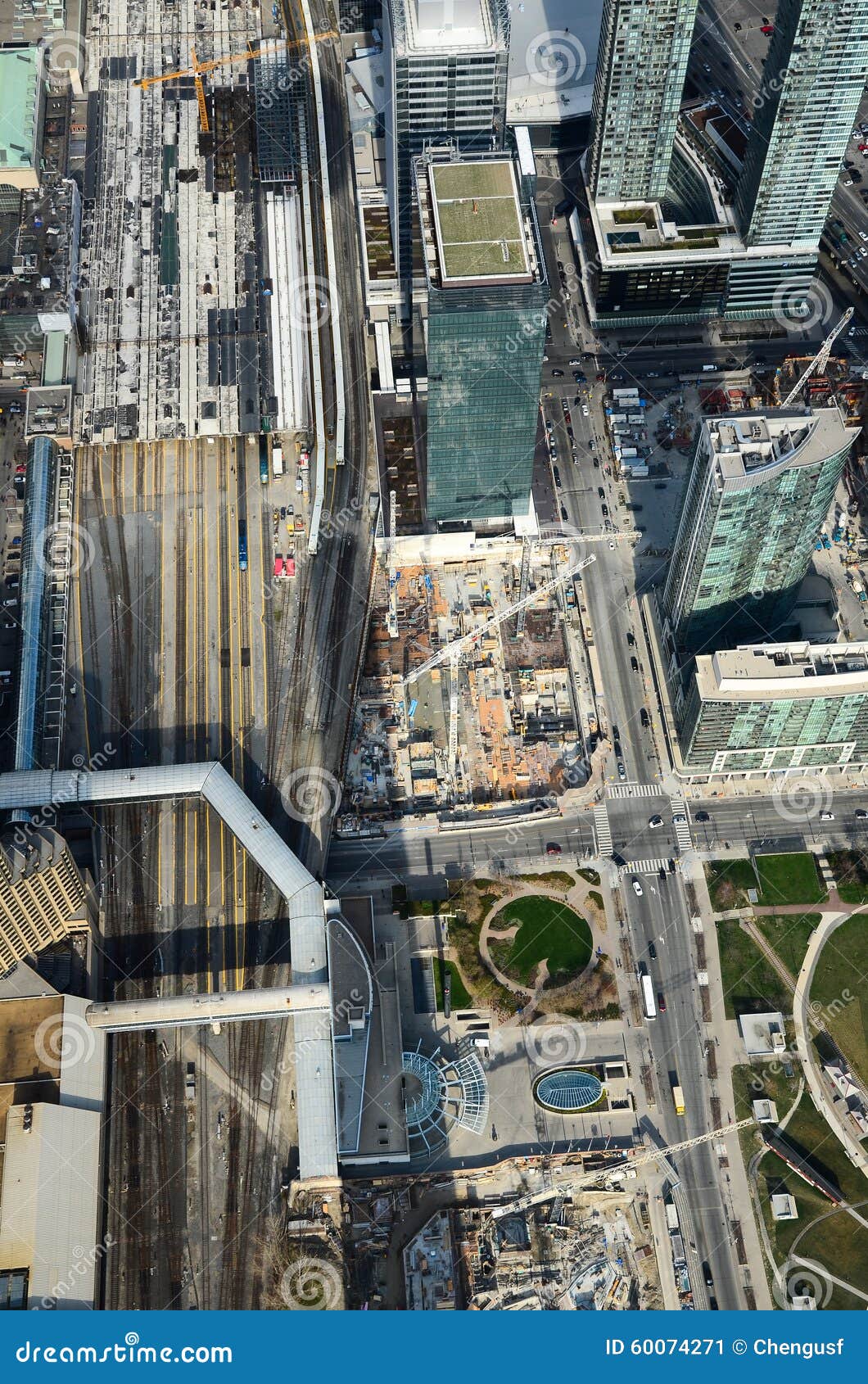 Toronto downtown railroad stock image. Image of aerial - 60074271