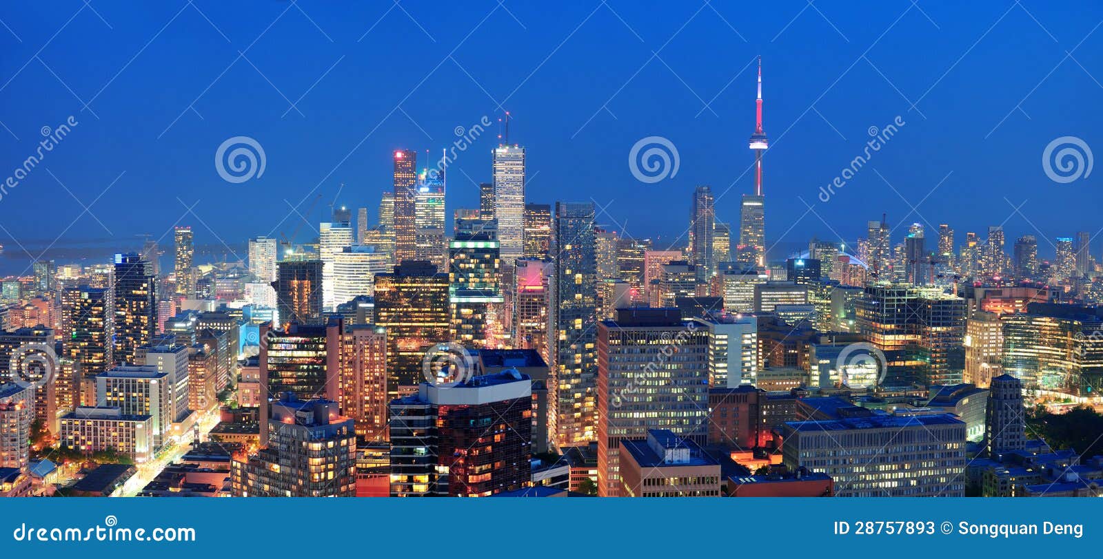 Toronto dusk stock image. Image of modern, tower, city - 28757893