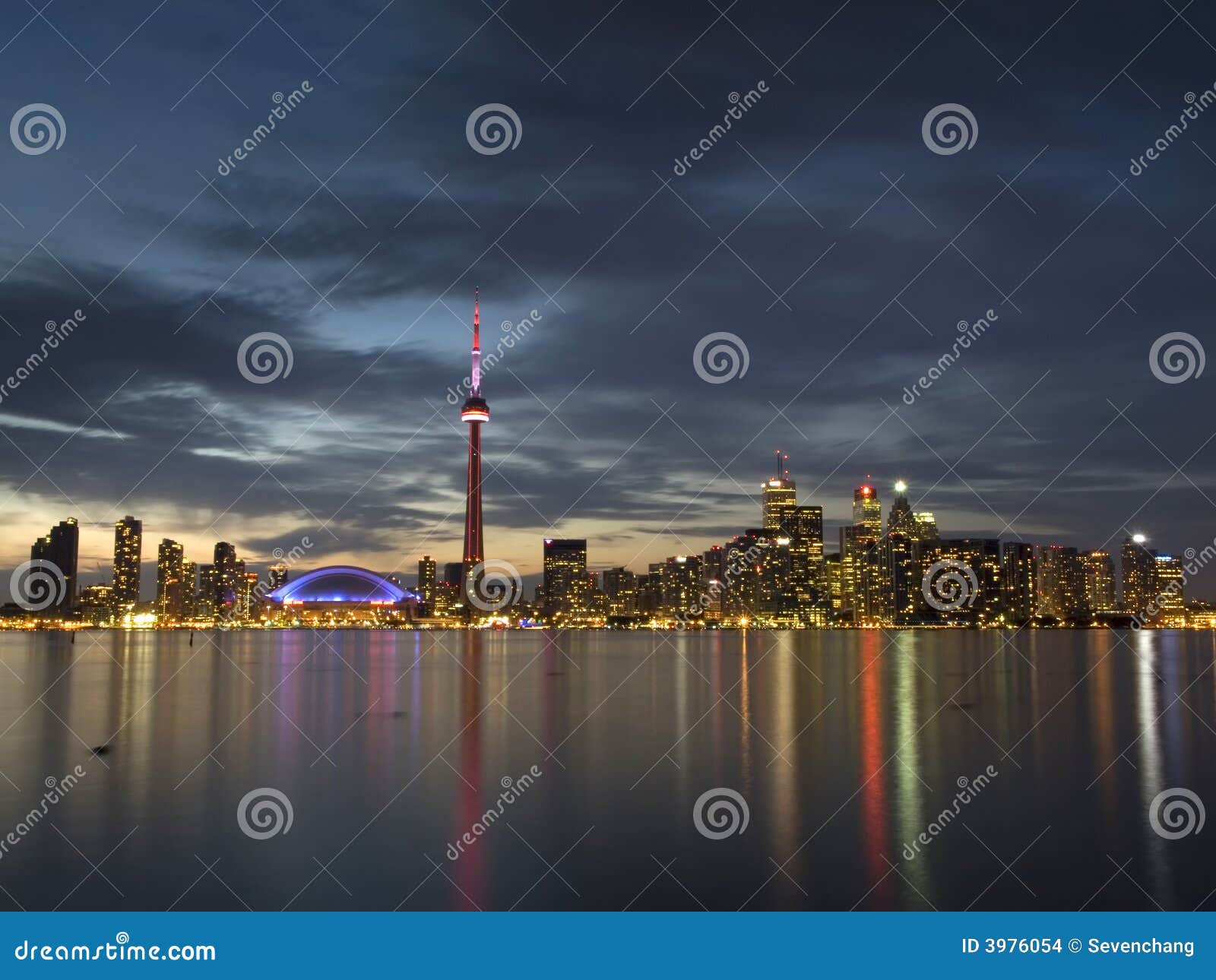 Toronto at dusk stock photo. Image of hour, toronto, travel - 3976054