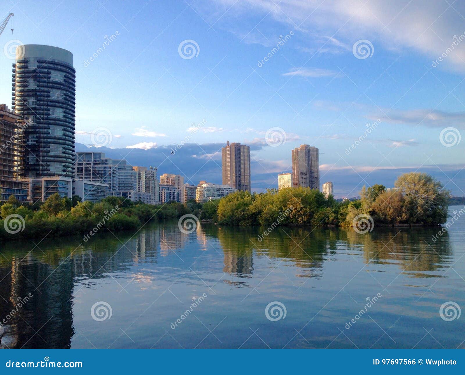 Toronto lake view stock photo. Image of architecture - 97697566