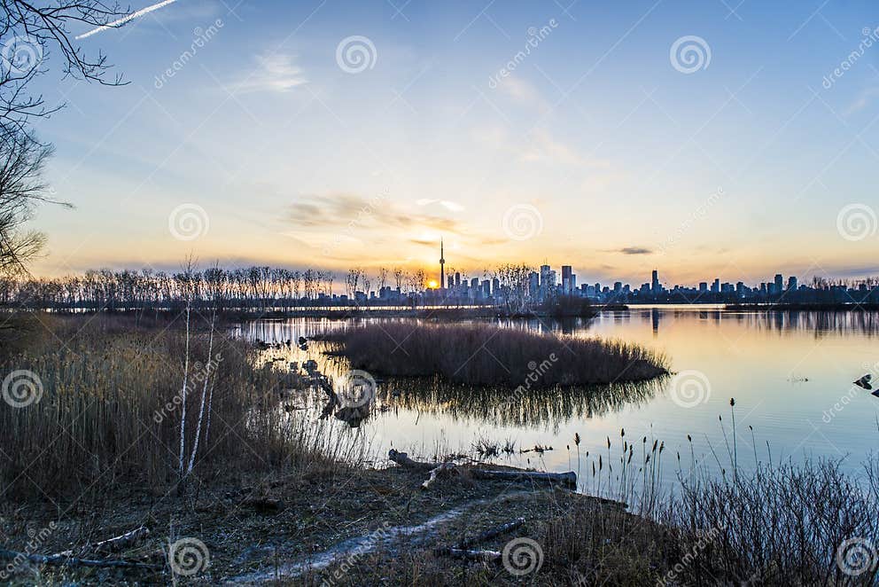 Toronto stock photo. Image of night, landscape, dusk - 95737528