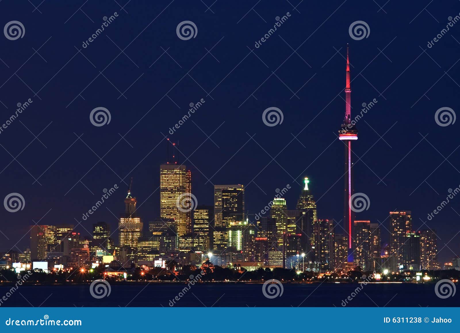 Toronto lights at dusk stock photo. Image of center, evening - 6311238