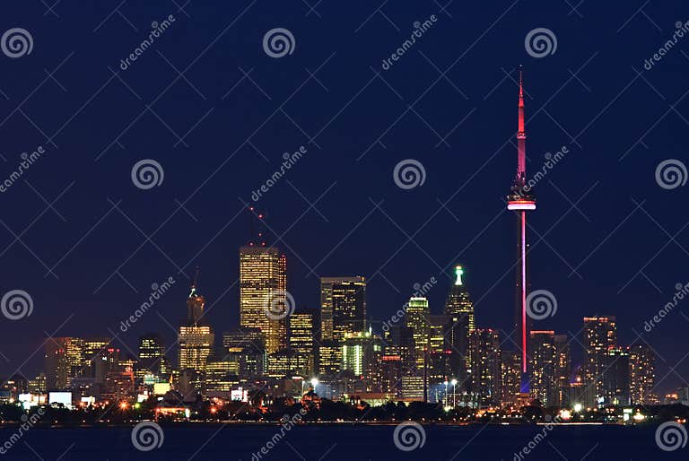 Toronto lights at dusk stock photo. Image of center, evening - 6311238