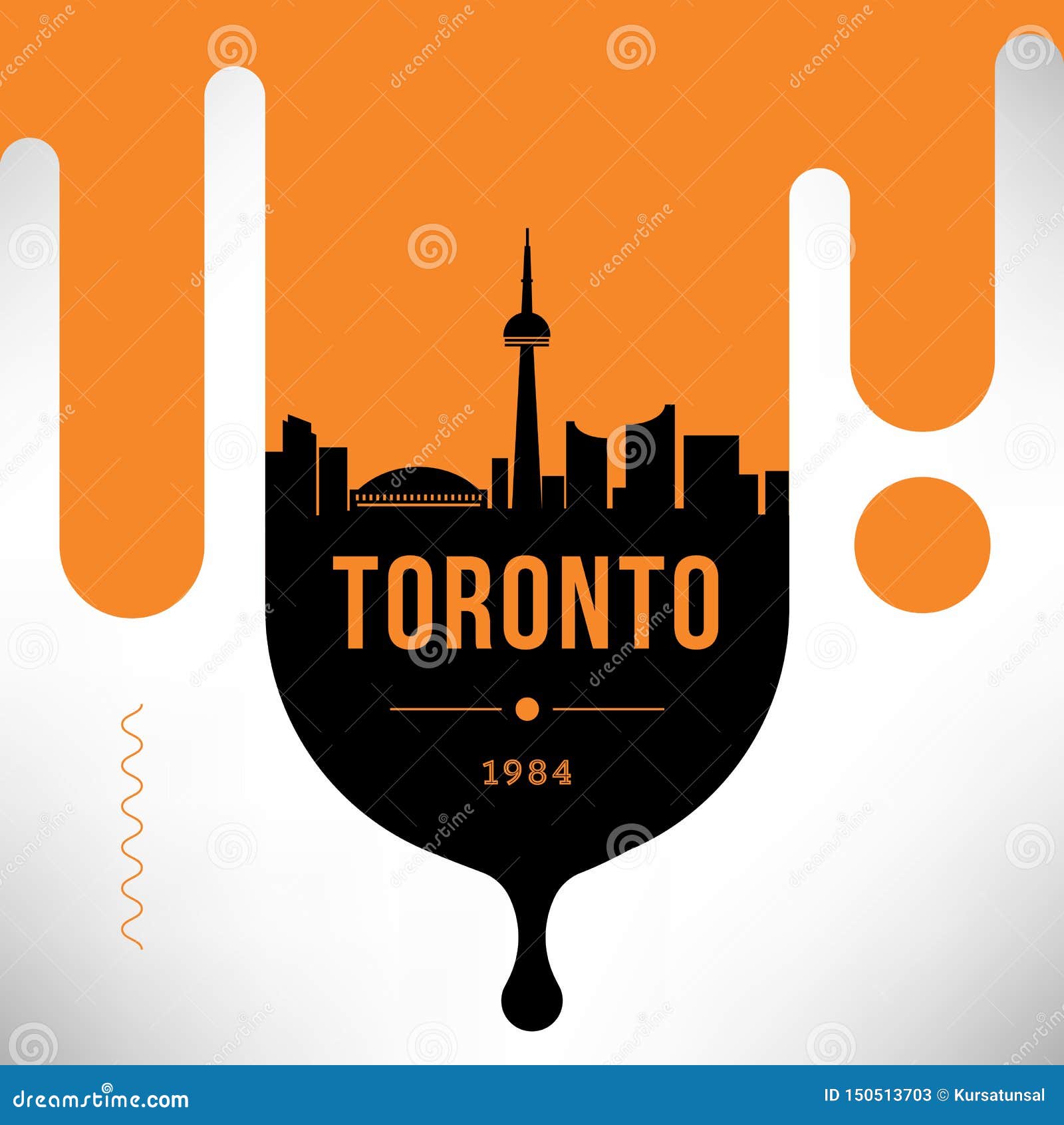 Toronto Modern Web Banner Design with Vector Linear Skyline Stock ...