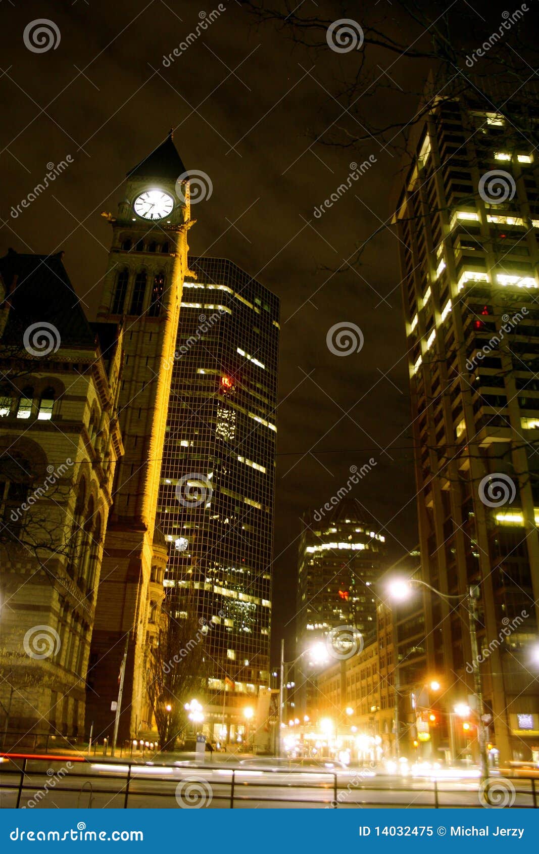 Toronto at night stock image. Image of business, toronto - 14032475