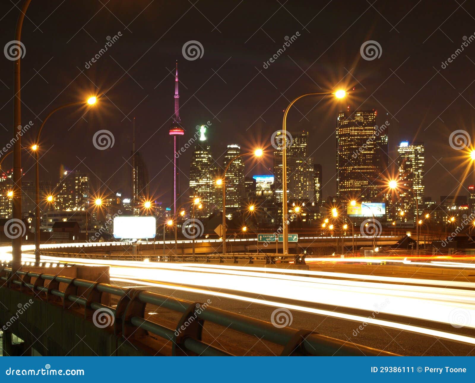 Toronto at Night stock image. Image of metropolis, cars - 29386111