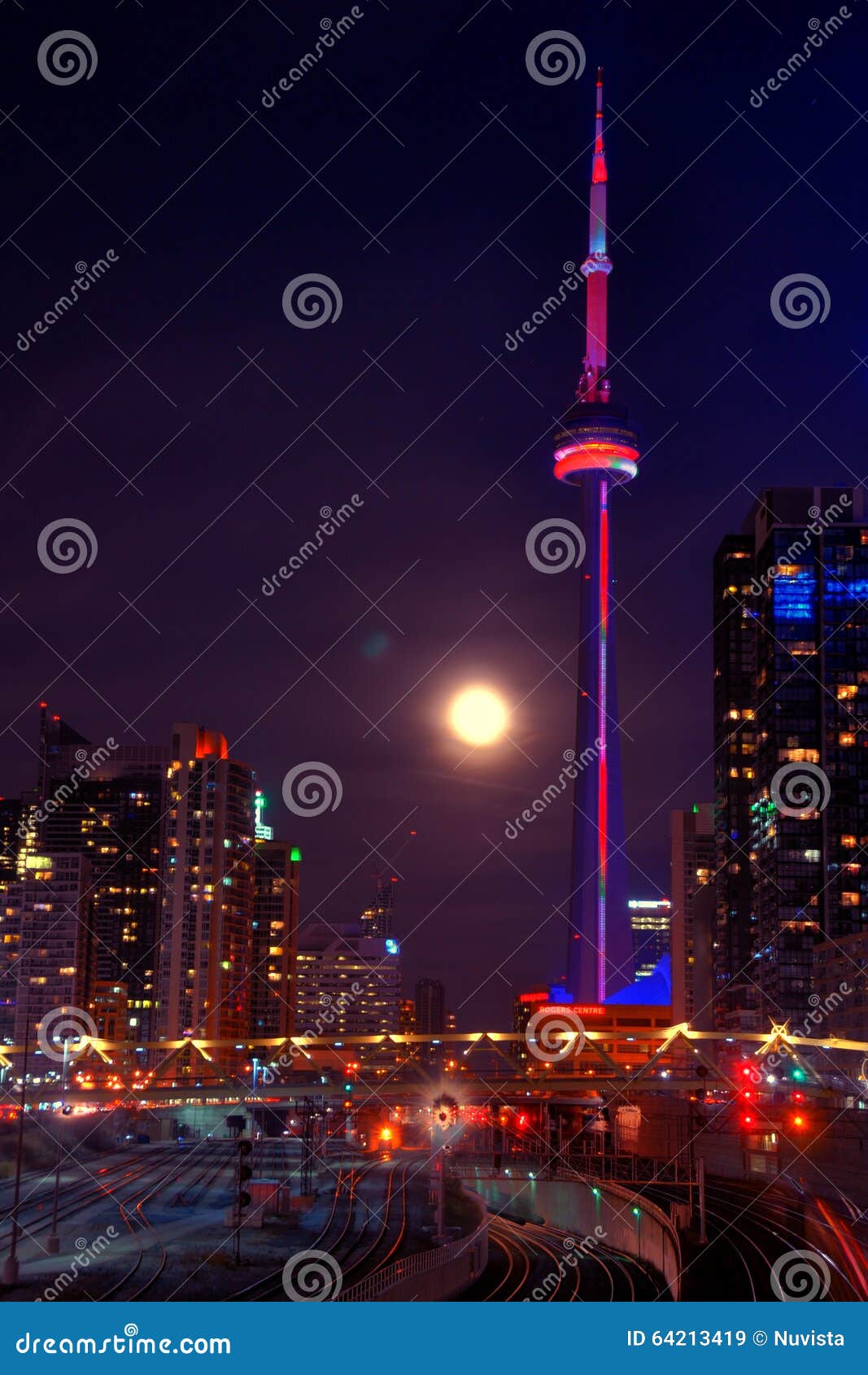 Toronto night scene stock image. Image of scene, evening - 64213419
