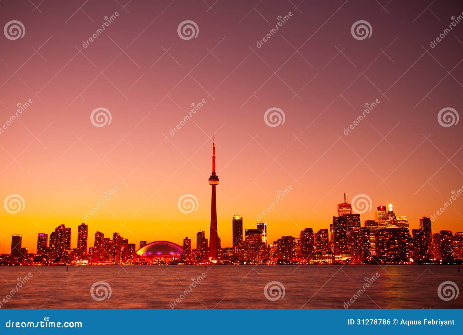 Toronto Night Sky Light stock photo. Image of sunset - 31278786