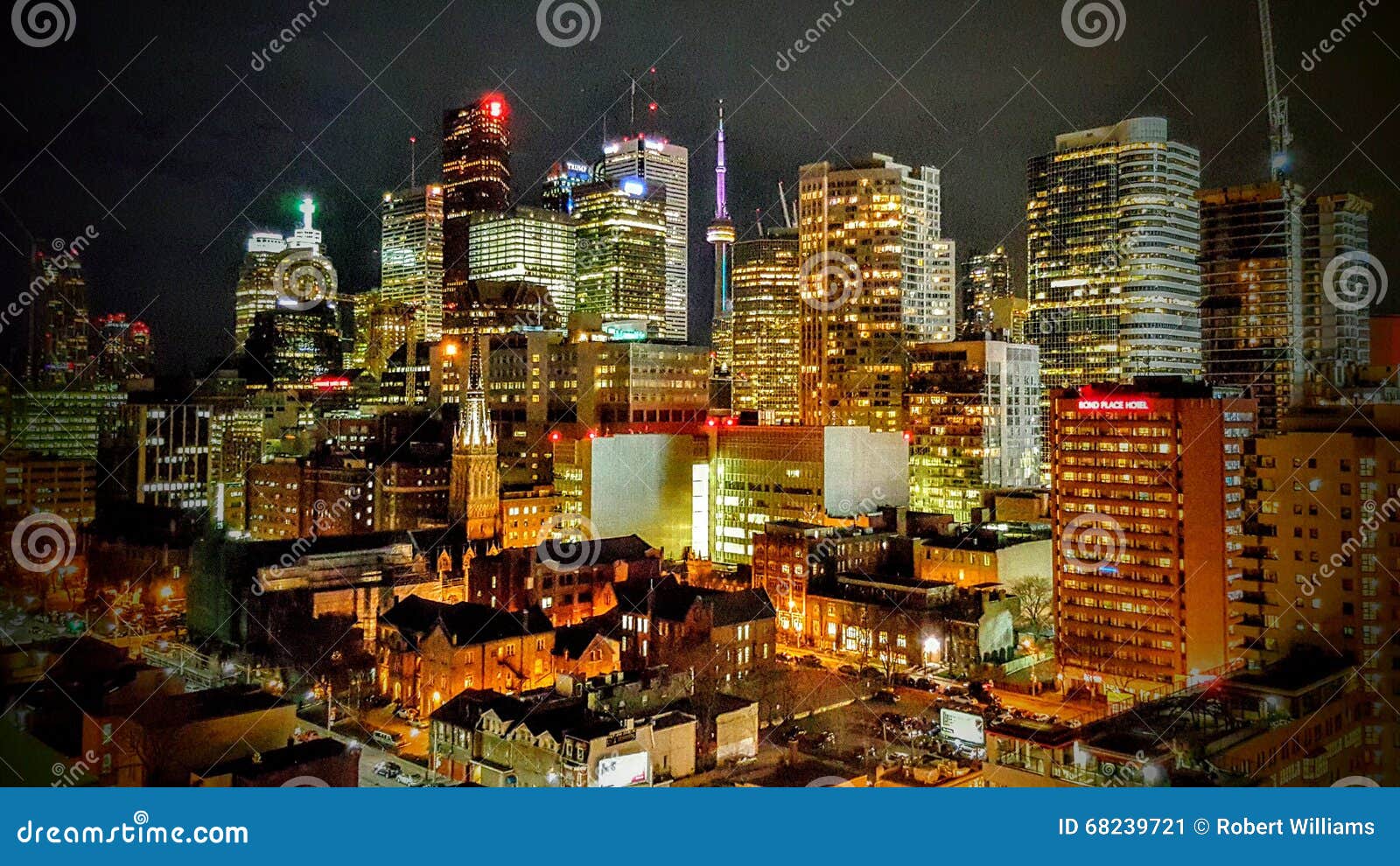 Toronto at Night editorial photo. Image of cntower, bayst - 68239721