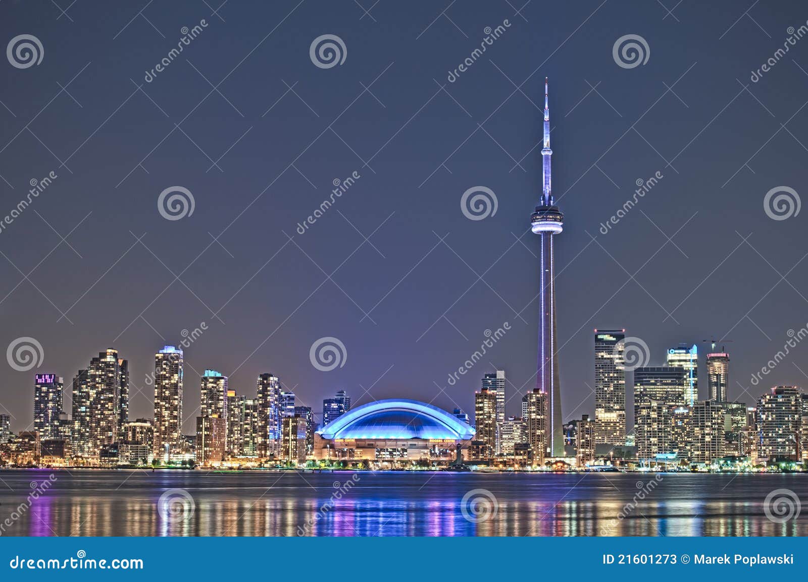 Toronto Night Skyline CN Tower Downtown Editorial Stock Photo - Image ...