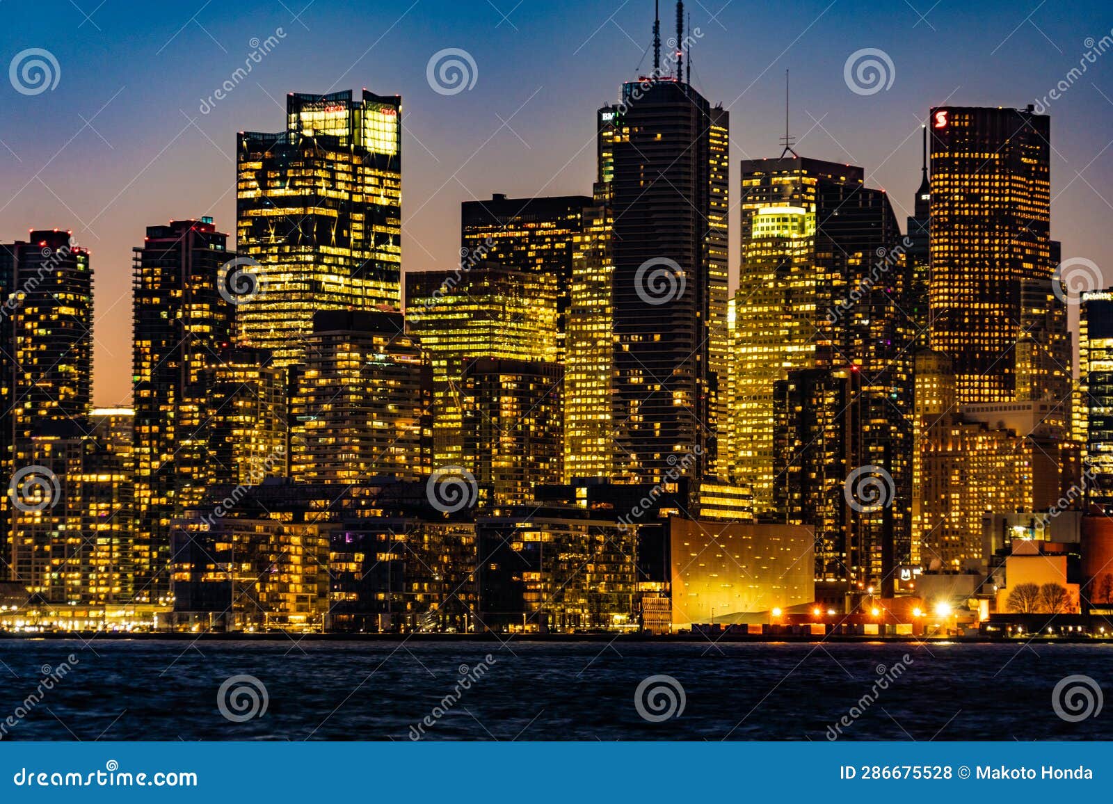 Toronto Night View (Canada) Stock Photo - Image of skyscrapers, rise ...
