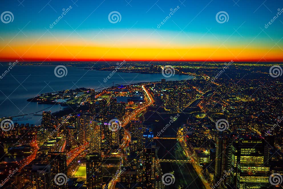 Toronto Night View (Canada) Stock Photo - Image of night, building ...
