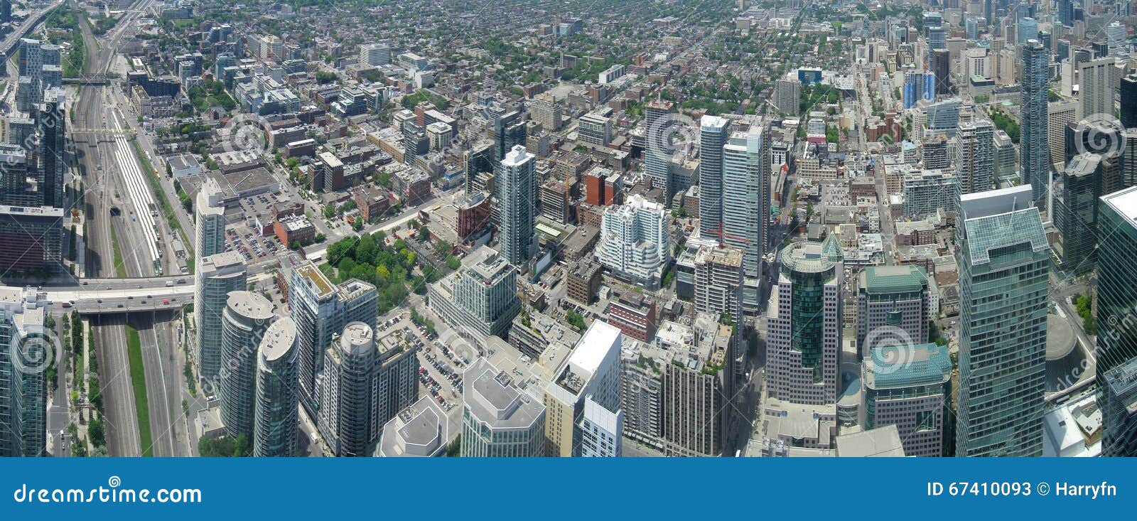 Toronto panorama stock image. Image of skyscraper, aerial - 67410093