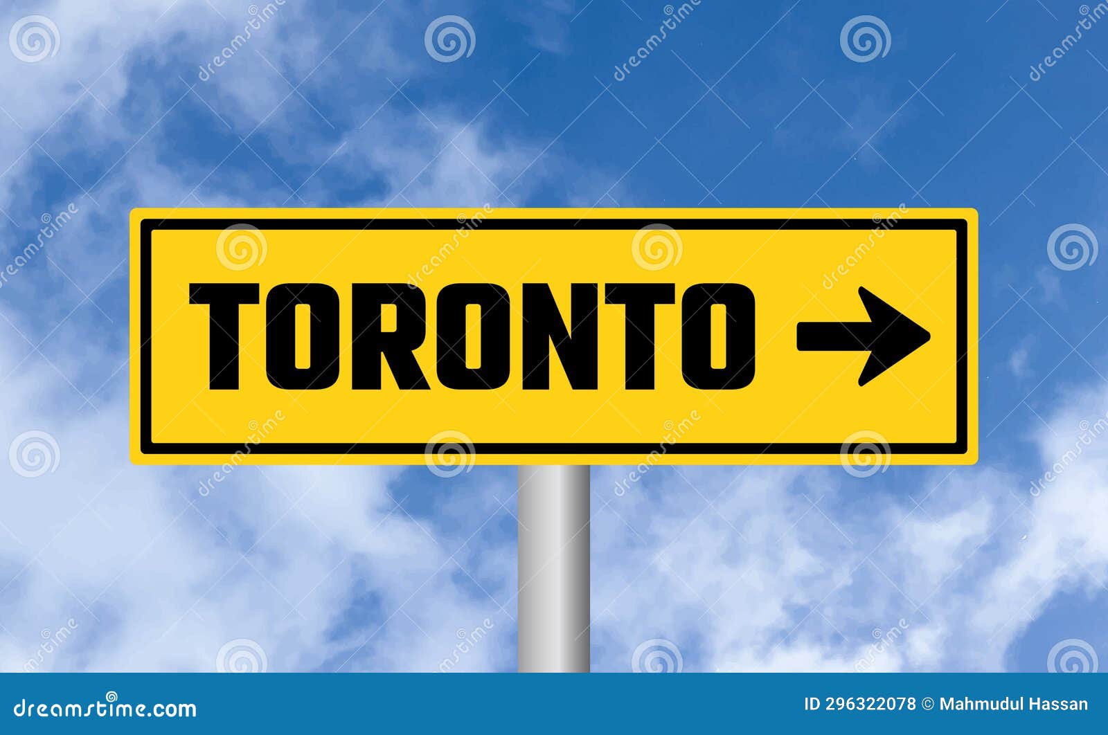 Toronto Road Sign on Cloudy Sky Background Stock Photo - Image of sign ...