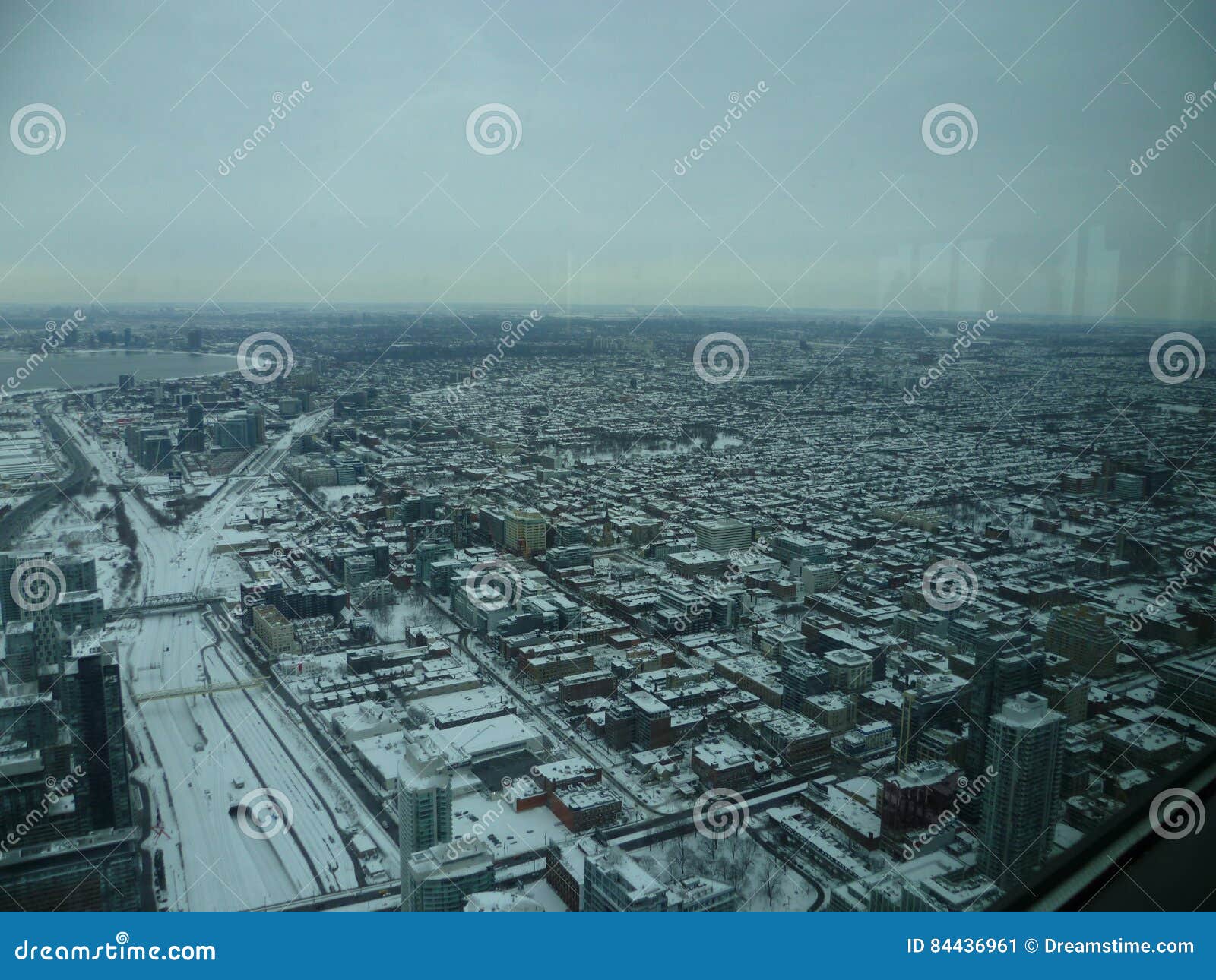 Toronto from the sky stock image. Image of tower, nearby - 84436961