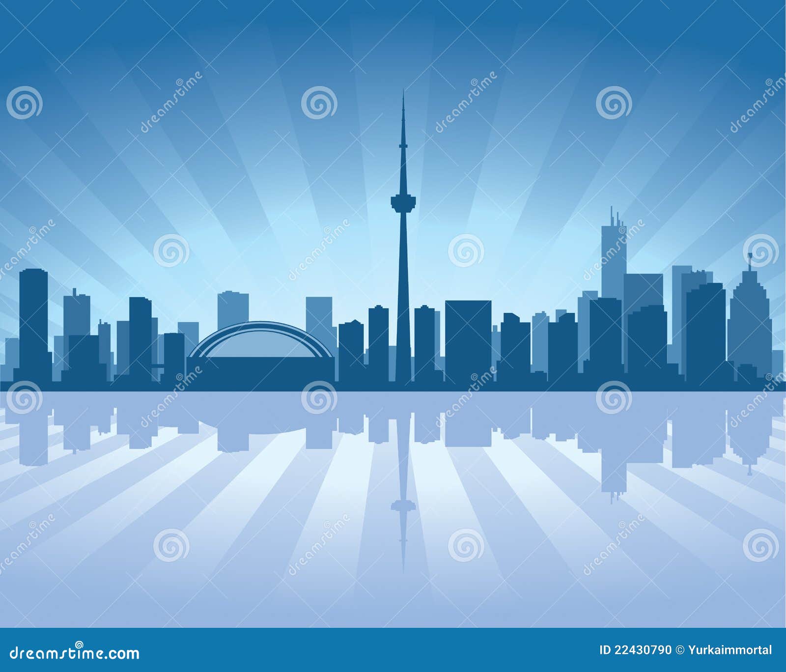Toronto Skyline Horizontal Banner. Cartoon Vector | CartoonDealer.com ...