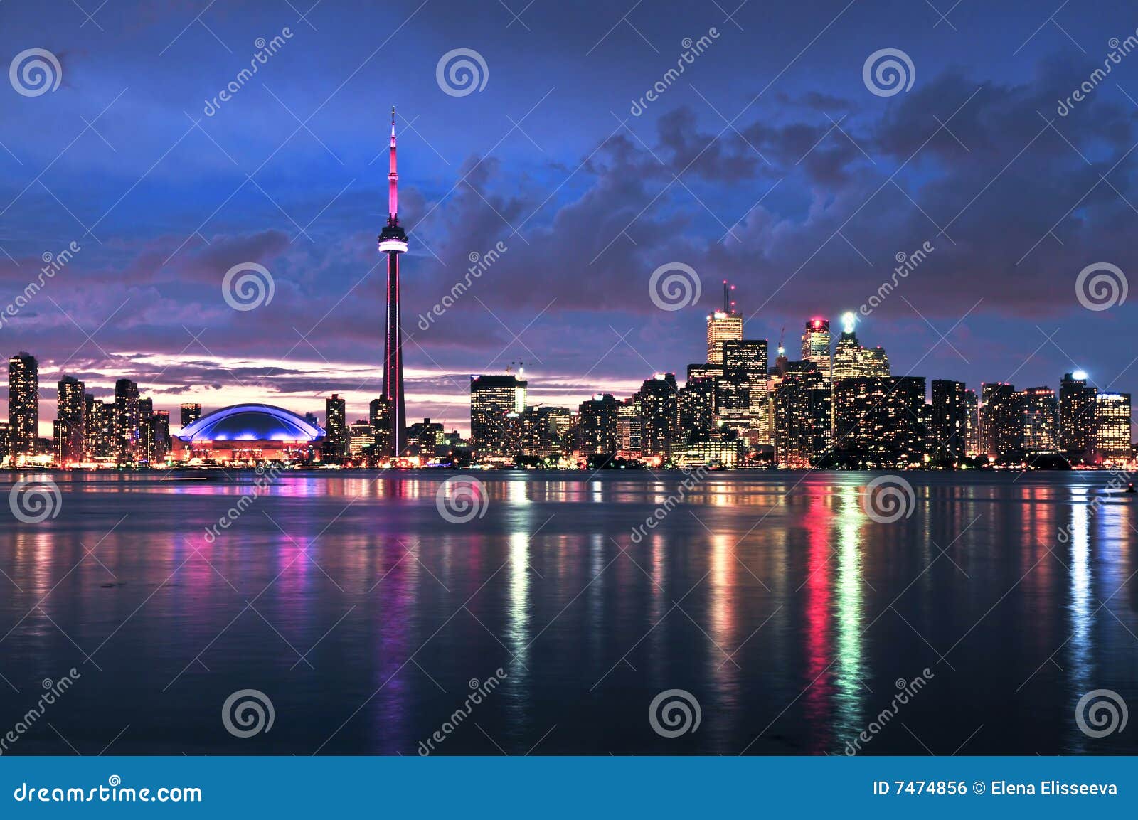 Toronto skyline stock photo. Image of night, colorful - 7474856