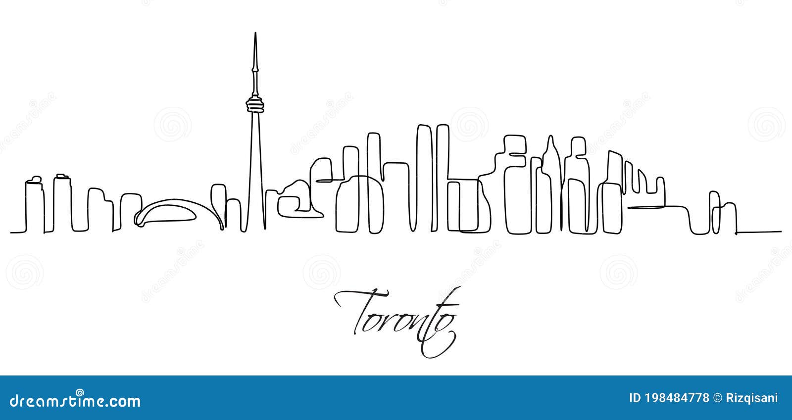Toronto Skyline Cityscape Illustration Stock Vector - Illustration of ...