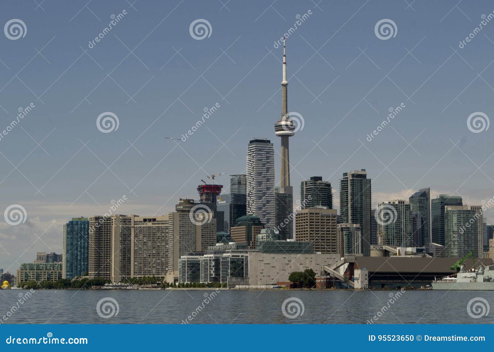 Toronto Skyline with CN Tower on Lake Ontario Editorial Image - Image ...