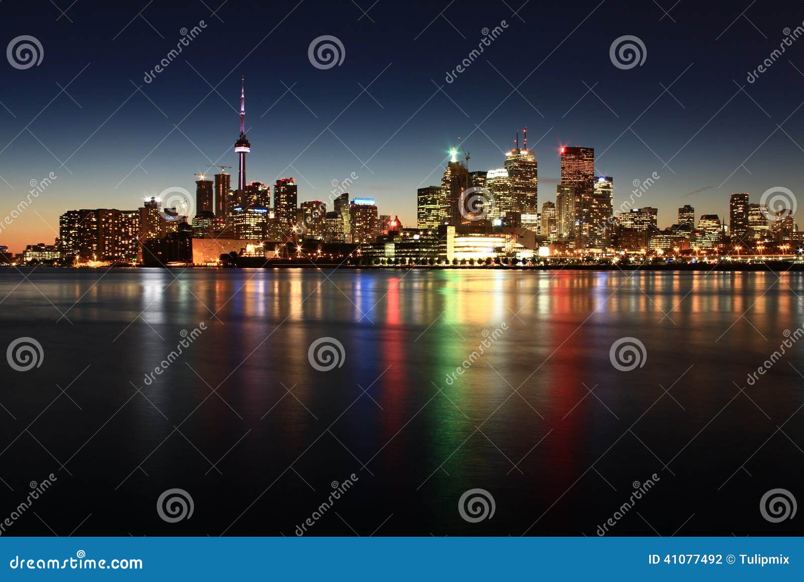 Toronto Skyline in the Evening Stock Photo - Image of architecture ...