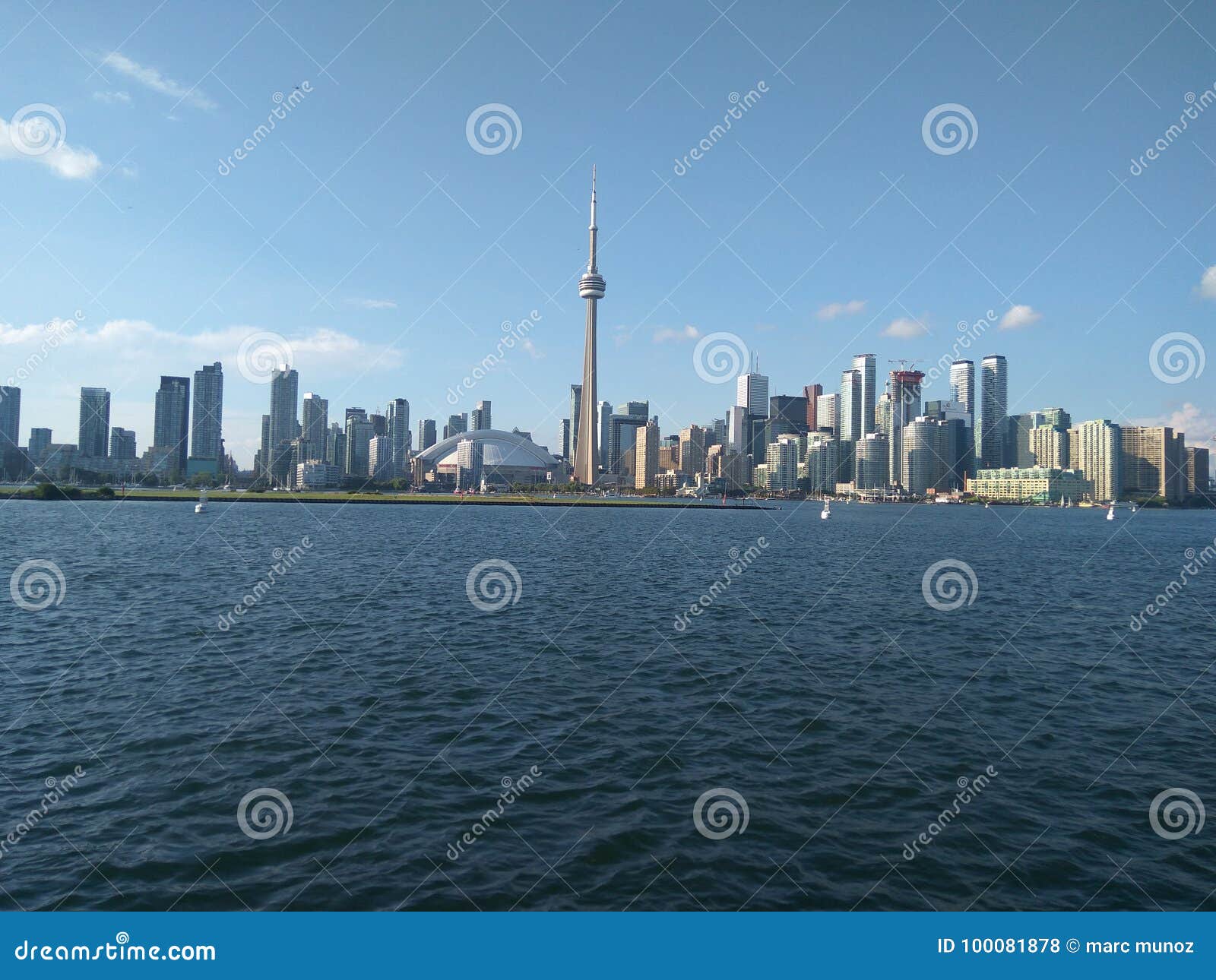 Toronto skyline editorial stock photo. Image of water - 100081878