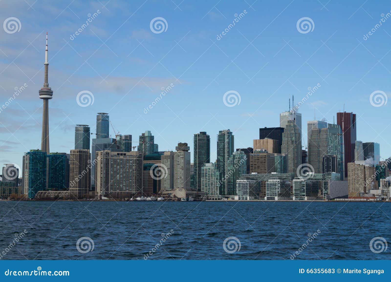 Toronto Skyline from Lake, Ontario, Canada. Stock Image - Image of tall ...