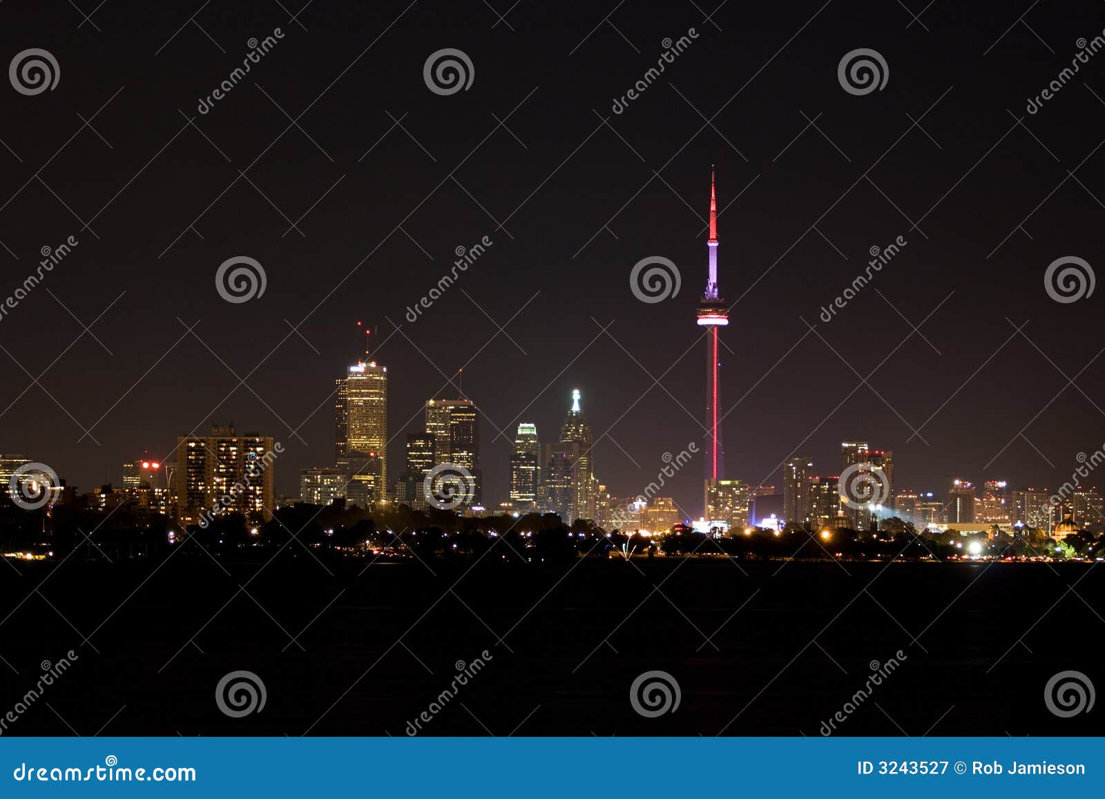 Toronto Skyline at Night stock image. Image of panorama - 3243527