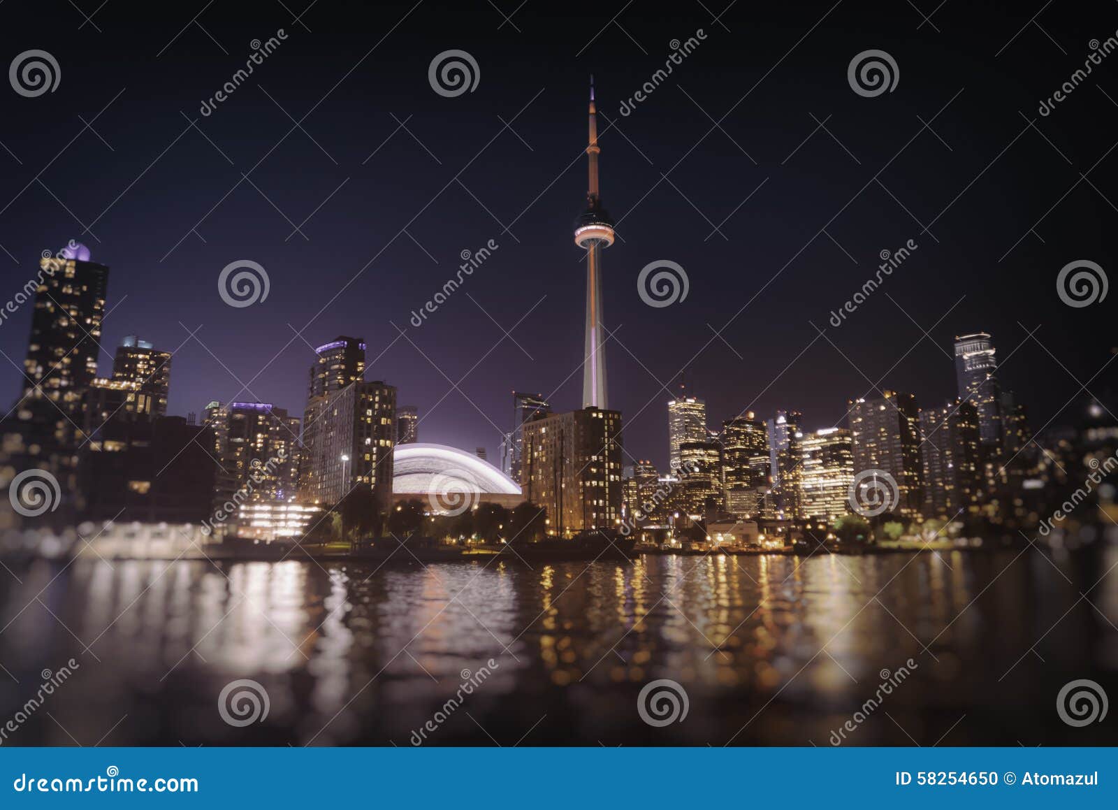 Toronto Skyline at Night stock photo. Image of canada - 58254650