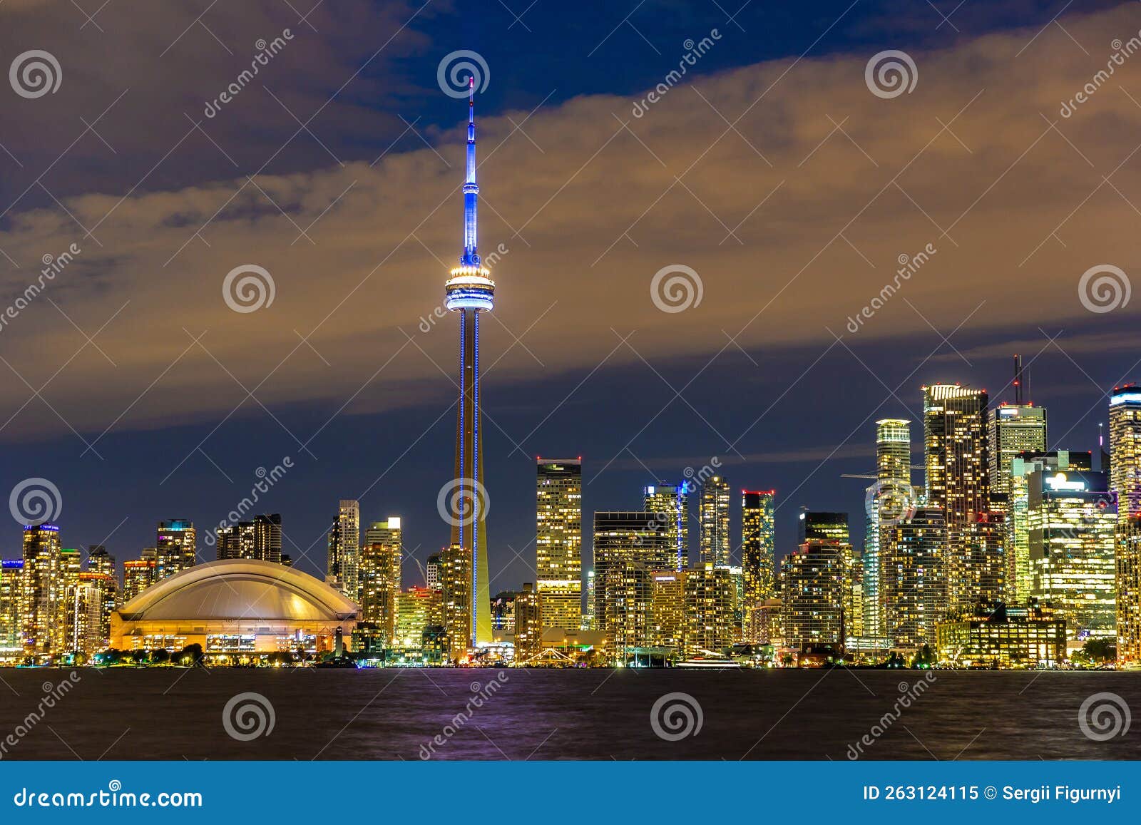Toronto Skyline at Night, Canada Stock Image - Image of city, ontario ...
