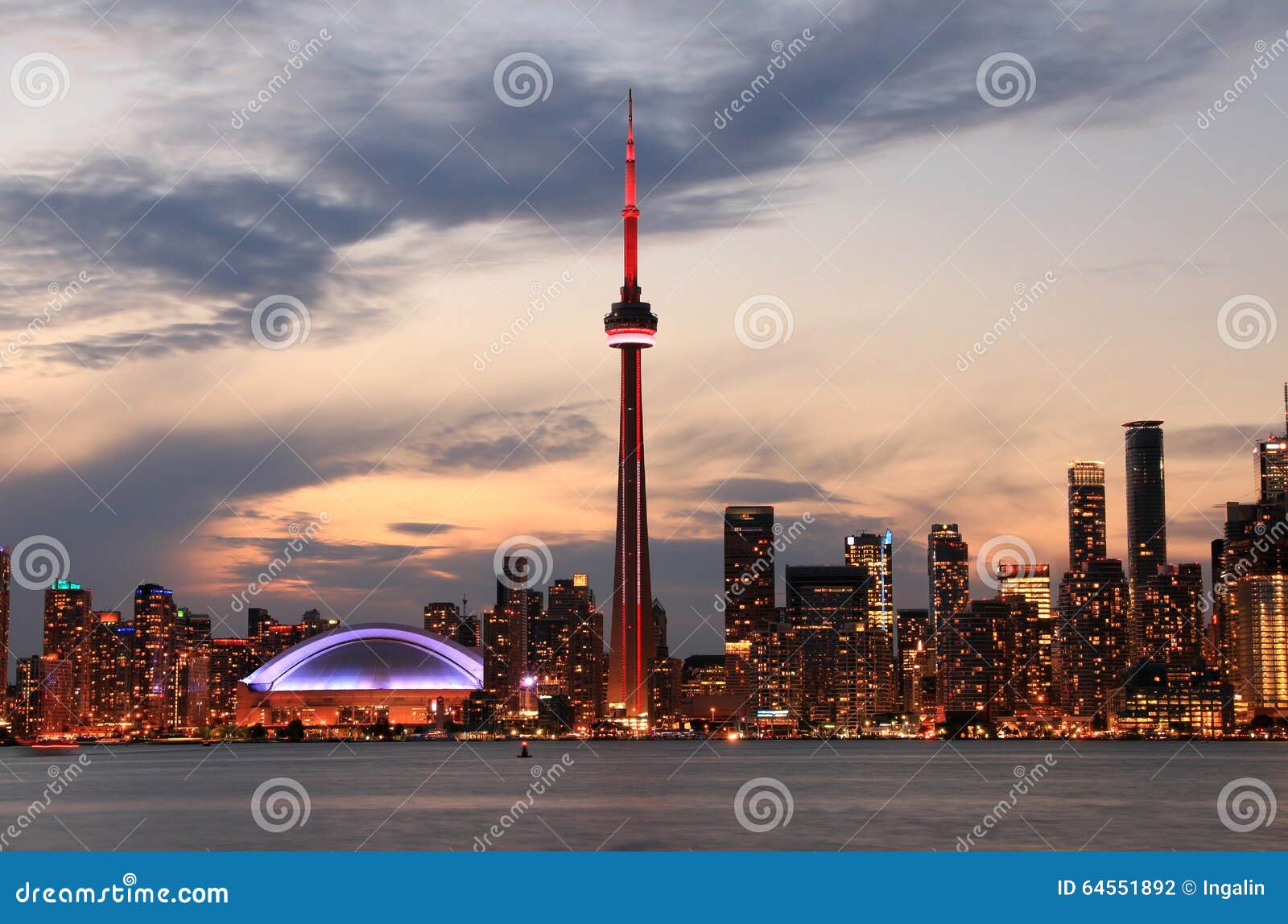 Toronto Skyline at night stock photo. Image of dusk, apartments - 64551892