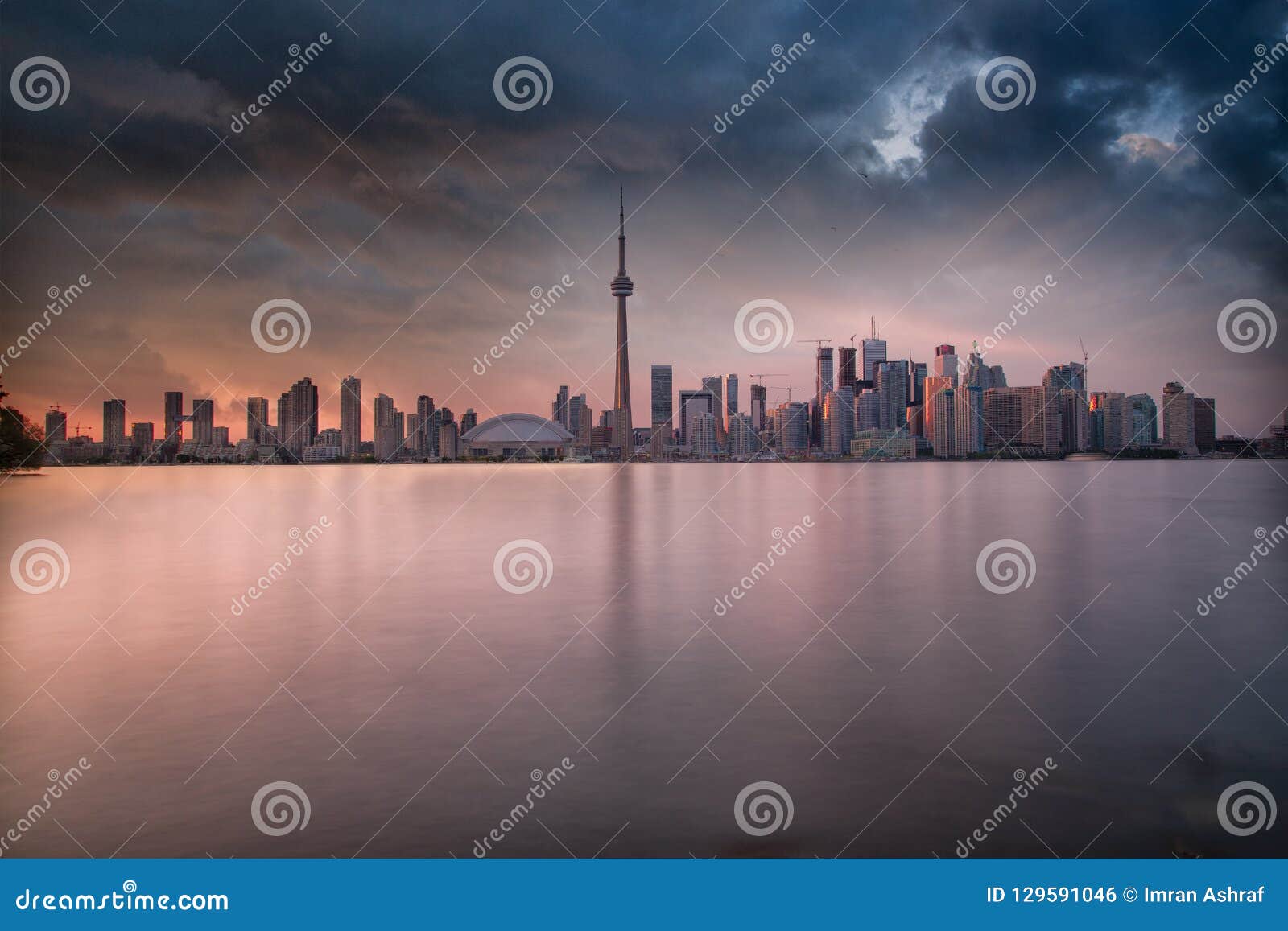Toronto Skyline in Ontario Canada Stock Photo - Image of colorful ...
