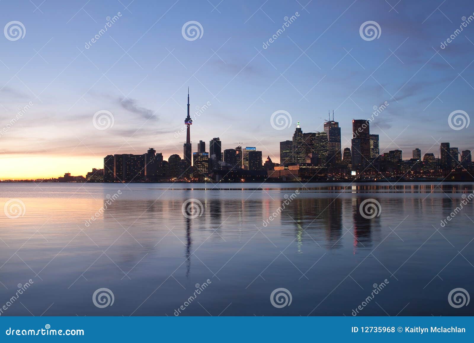 Toronto Skyline at Sunset stock photo. Image of tower - 12735968