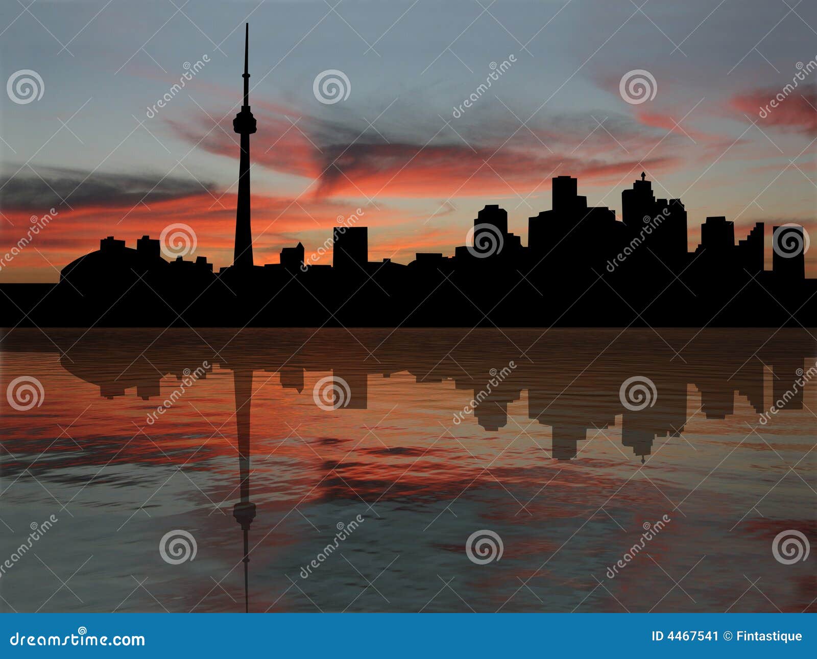 Toronto skyline at sunset stock illustration. Illustration of dusk ...