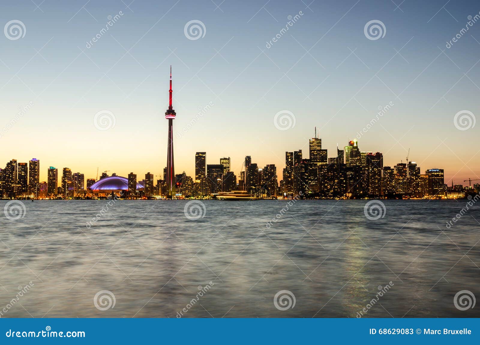 Toronto Skyline at Sunset editorial stock photo. Image of evening ...