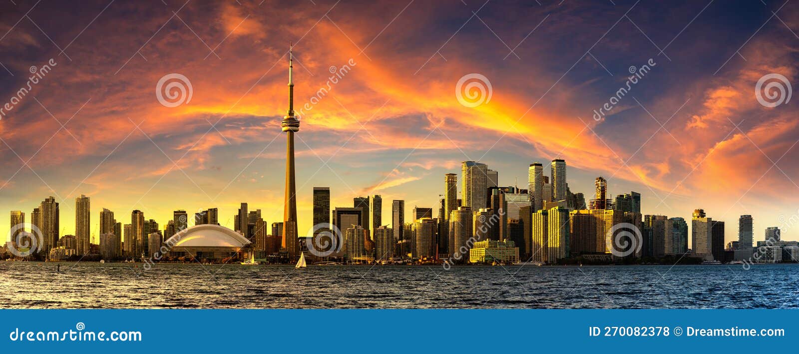 Toronto Skyline at Sunset, Canada Stock Photo - Image of canadian ...