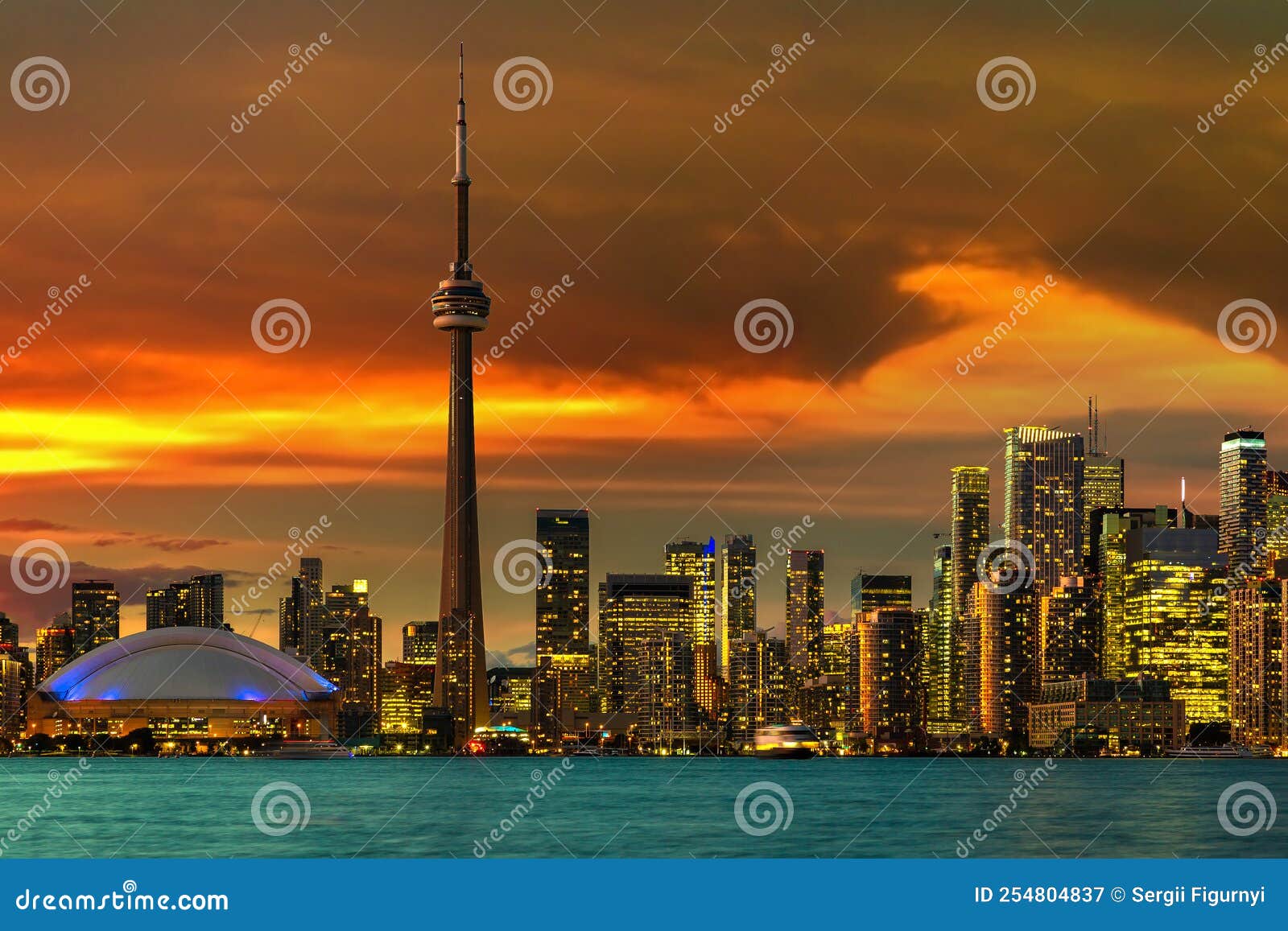 Toronto Skyline at Sunset, Canada Editorial Photography - Image of ...