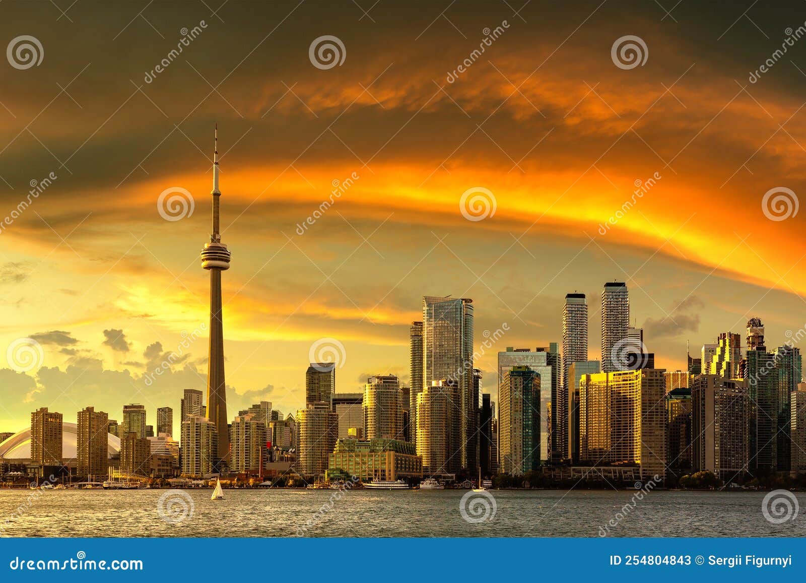 Toronto Skyline at Sunset, Canada Editorial Stock Photo - Image of ...
