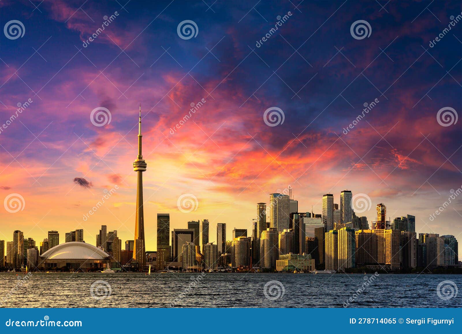 Toronto Skyline at Sunset, Canada Editorial Image - Image of canada ...
